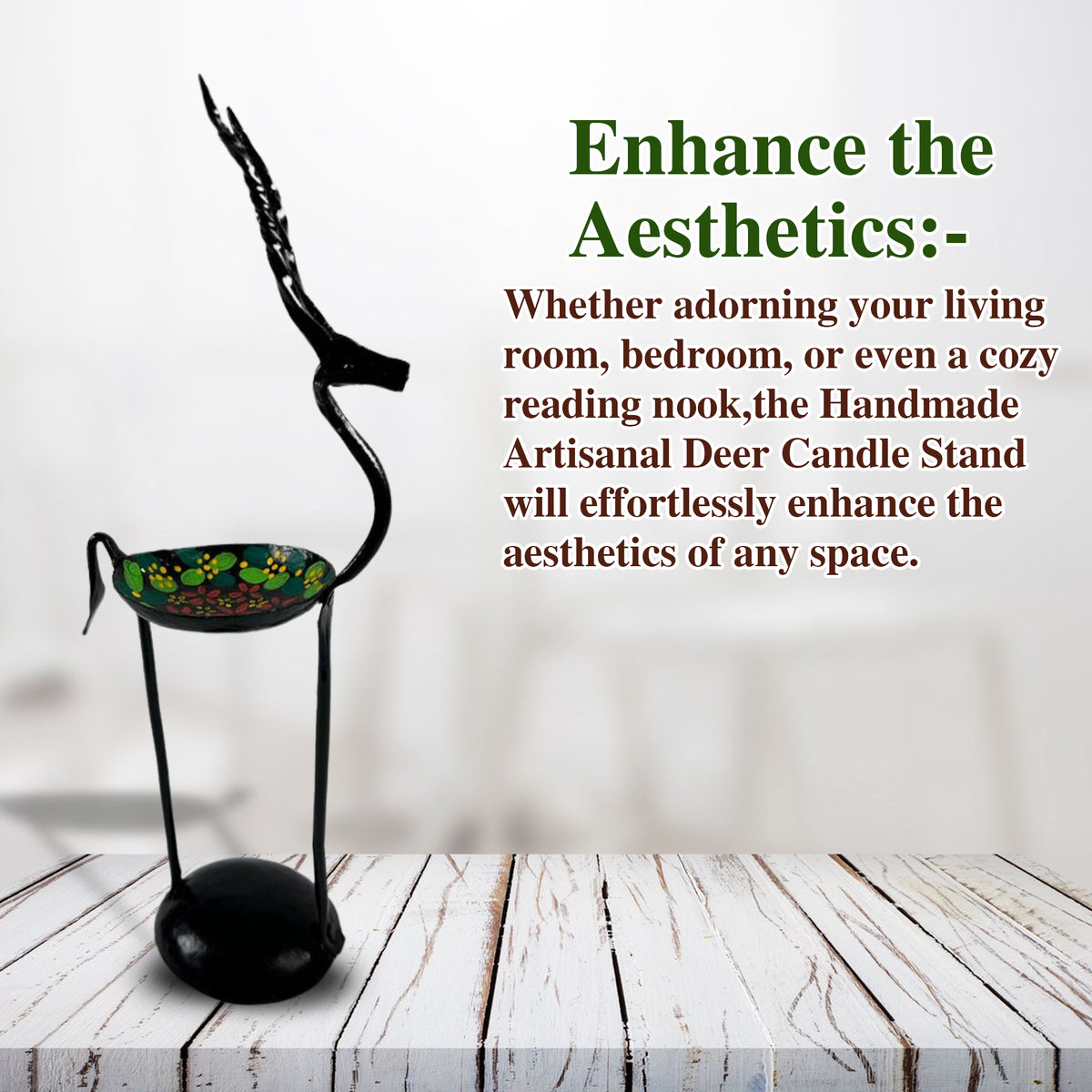 Handmade Artisanal Deer Candle Stand – Home Decor 4 You