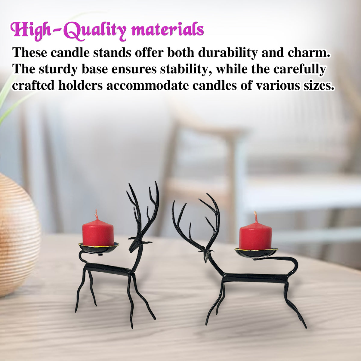 Handmade Deer Candle Stands – Home Decor 4 You
