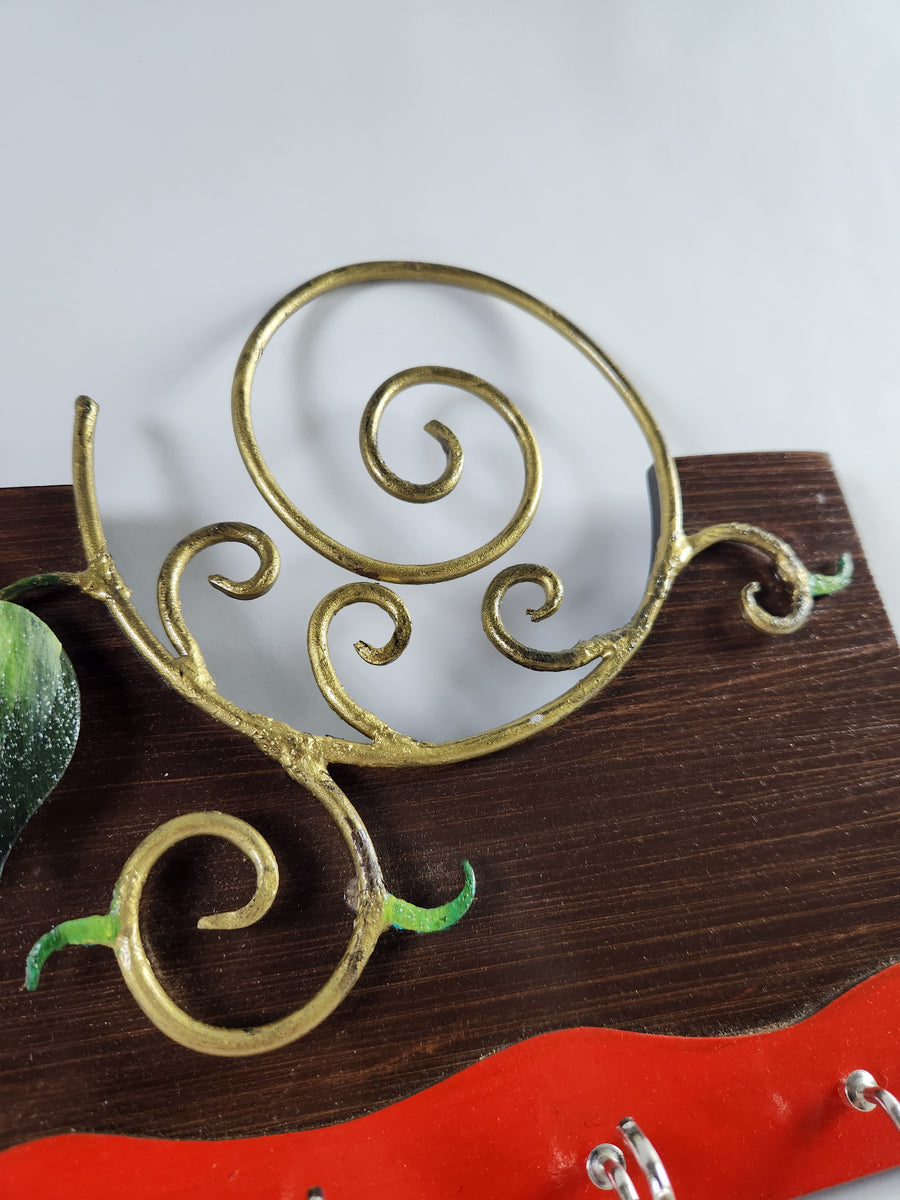 Handpainted Wooden Floral Leaf Key Holder – Home Decor 4 You